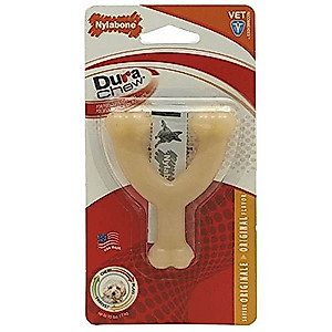 NB Tough Nylon Dog Toys Durable Wishbone Shaped Dental Chew Deterrent - Choose Size(Wolf - 6")