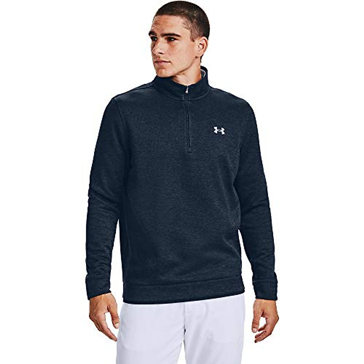 Under Armour Men's Storm Fleece 1/4 Zip Layer, Academy Blue Light Heather (408)/Halo Gray, Medium