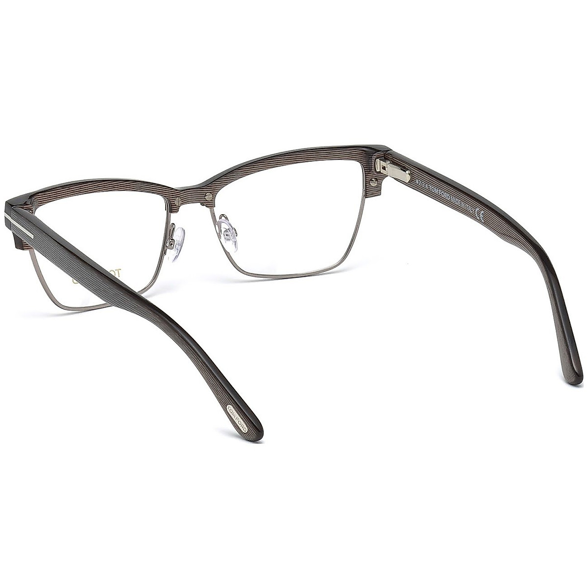 Tom Ford TF5364 Rectangular Eyeglasses FT5364 (020 Chalkstripe Gray/Palladium, 53)