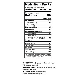 Terrasoul Superfoods Organic Hulled Sunflower Seeds, 2 Pounds