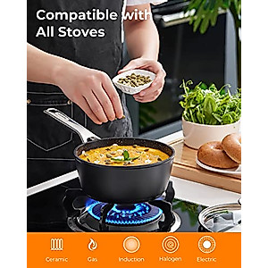 Induction Cookware Set, Fadware Pots and Pans Set Nonstick, Dishwasher Safe Pan Sets for Cooking Nonstick, Kitchen Utensils Set w/Frying Pans, Saucepans & Stockpot, Kitchen Essentials for New Home