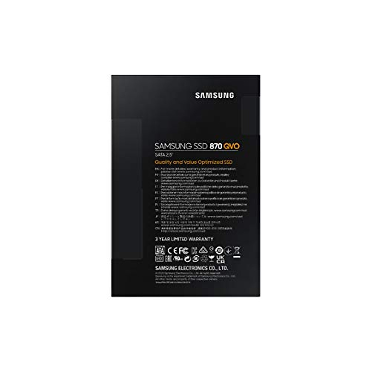 SAMSUNG 870 QVO 8 TB SATA 2.5 Inch Internal Solid State Drive (SSD) (MZ-77Q8T0), Black