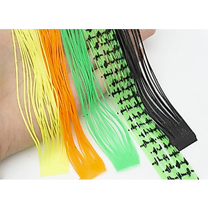 10 Colors 20 pcs Fishing Jig Lures Rubber Skirt Tab Multicolor Silicone Skirts Whole Sheet DIY Spinner Bait Squid Rubber Thread Lures Regular Skirt Collars Included Fly Tying Material Stripe Spots