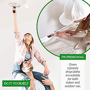 All Purpose Canvas Drop Cloth - Canvas Tarp, Canvas Fabric Drop Cloth Curtains, Drop Cloth for Painting, Floor & Furniture Protection, Painters Drop Cloth, Paint Drop Cloth (Canvas Sheet 4x12)