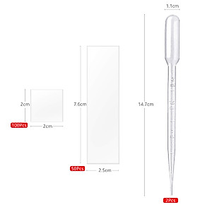 HOAOH 50 Pieces Microscope Slides and 100pcs Pre-Cleaned 20mm x 20mm Microscope Cover Slips Glasses for Basic Biological Science Education
