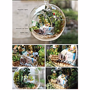 Flever Dollhouse Miniature DIY House Kit Creative Room with Furniture and Glass Cover for Romantic Artwork Gift(Dream Angel)