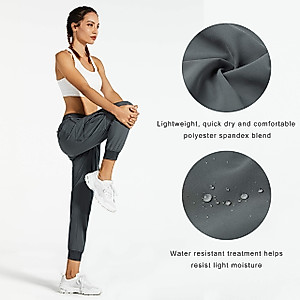 Libin Women's Cargo Joggers Lightweight Quick Dry Hiking Pants Athletic Workout Lounge Casual Outdoor, Steel Gray S