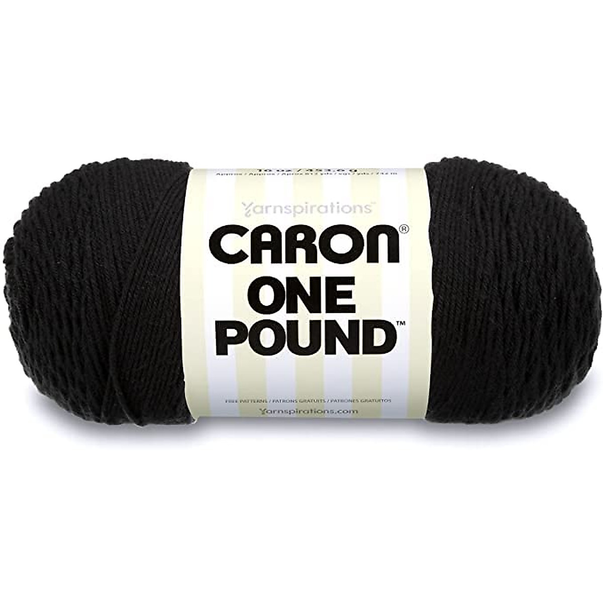 Caron One Pound Black Yarn - 2 Pack of 454g/16oz - Acrylic - 4 Medium (Worsted) - 812 Yards - Knitting/Crochet
