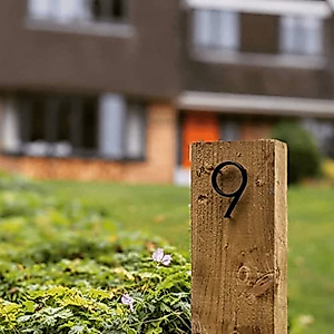 5" Stainless Steel Floating House Number, Metal Modern House Numbers, Garden Door Mailbox Decor Number with Nail Kit, Coated Black, 911 Visibility Signage (0)
