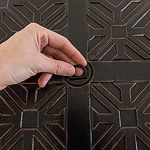 Fire Sense 62743 Dynasty Art Deco Aluminum Convertible Gas Fire Pit Table 55000 BTU Multi-Functional Outdoor Firepit with Fire Bowl Lid, Nylon Cover & Clear Fire Glass Bronze Finish - Rectangular 48"