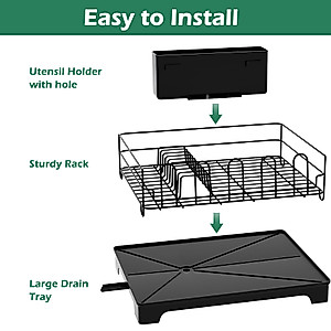 Dish Drying Rack, Space-Saving Dish Rack, Single Layer Cup Holder Dish Racks For Kitchen Counter, Drying Rack For Kitchen Sink, Collection Dish Drainer Board Utensil Holder Kitchen Dish Drying Rack