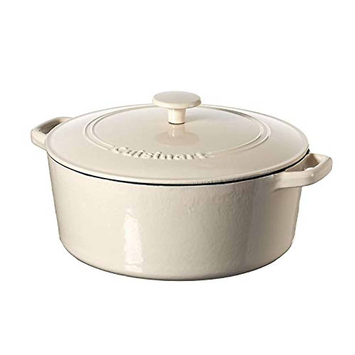 Cuisinart Chef's Classic Enameled Cast Iron Round Covered Casserole (Cream, 7- Quart)
