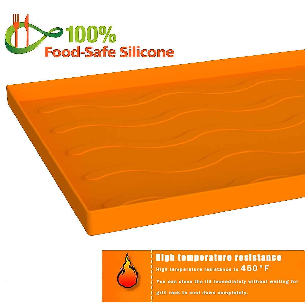28'' Griddle Silicone Protective Mat Cover for Blackstone 28 Inch Gas Griddle, Heavy Duty Food-grade Silicone Griddle Mats Cover Grill Protective Covers Keep Flat Top Clean Critter-Rust Free -Orange