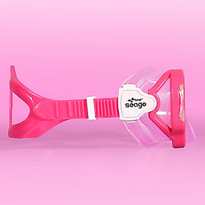 Kids Snorkel Mask Swim Diving Scuba Mask Snorkel Gear for Kids Boys Girls Youth, Anti-Fog 180° Panoramic View Soft Silicone Skirt Kids Pool Underwater Swim Goggles with Nose Cover, Snorkel Equipment