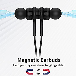 USB C Headphones Earbuds,USB Type C Wired Magnetic Noise Canceling in-Ear Headset with Microphone for iPad Pro Samsung Galaxy S23+ S22 S21 S20 FE Ultra Note 10 20 Pixel 7 6 5 4 Oneplus 9 8T 7T, Black