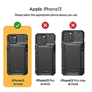 VRS DESIGN Damda Glide Pro Phone Case for iPhone 13, Sturdy Semi Auto Wallet [4 Cards] Case Compatible for iPhone 13 Case (2021) Black