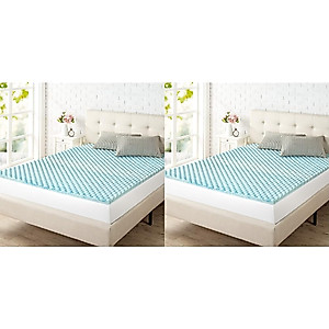 ZINUS 1.5/2/3/4-inch Swirl Gel Cooling Memory Foam Mattress Topper, Cooling Airflow Design, CertiPUR-US Certified (1.5 in, Full) & 1.5/2/3/4-inch Swirl Gel Cooling Memory Foam Mattress Topper