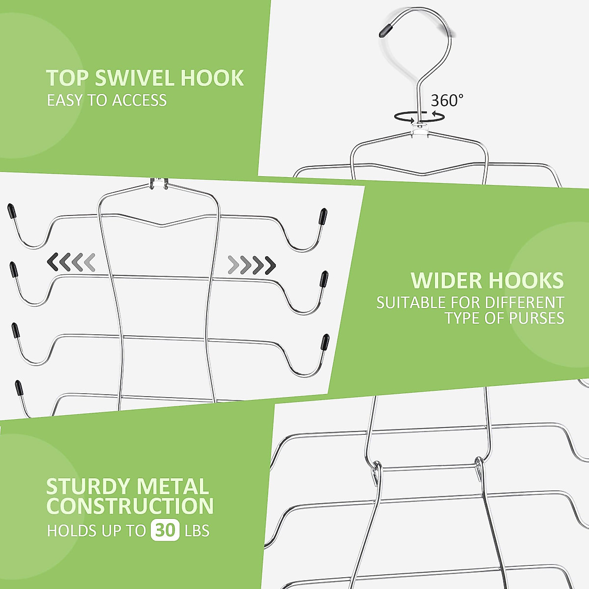 OMHOMETY 2 Pack Tank Top Hangers, Bra Organizer for Closet, Space Saving Closet Organizers and Storage, Dorm Room Essentials for College Students Girls, Silver