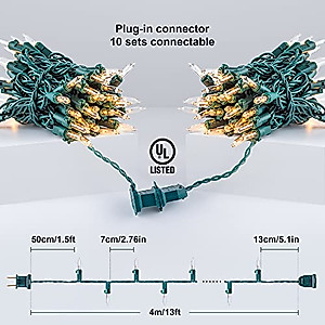 mimigogo 50-Count White Christmas Lights with Green Wire,Mini String Lights for Holiday Decorations, Christmas Tree Lights, Holiday Party, Wedding, Xmas, Home, Indoor & Outdoor Use (13ft Long)