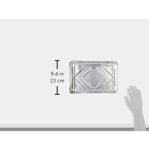 DCS Deals Pack Of 12 1/4-Size (Quarter) Sheet Cake Aluminum Foil Pan– Extra Sturdy and Durable – Great for Bake Sales, Events and Transporting Food - 12-3/4" x8-3/4 x 1-1/4"