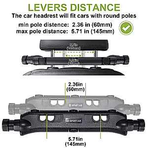 Spurtar Car Headrest Pillow, Road Pal Headrest Travel Pillow, Soft Velvet Adjustable Car Seat Headrest Pillow Head Neck Support, Memory Foam Headrest for Car, for Kids and Adults, Beige