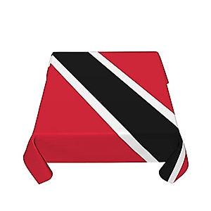 LIICHEES Flag of Trinidad and Tobago Tablecloth Kitchen Dining Room 60"x60" Square Washable Table Cover Outdoor Garden Picnic Tablecloths