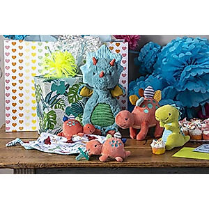 Mary Meyer Pebblesaurus Lovey Soft Toy, Blue Triceratops Dinosaur, 13-Inches