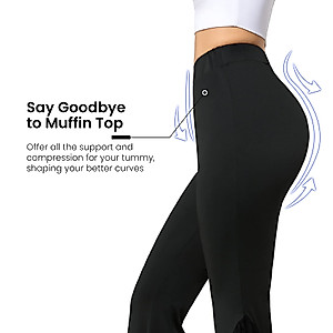 Yvette Bell Bottom Pants for Women Flare Leggings High Waist Wide Leg Bootcut Yoga Pants Tummy Control Dancing