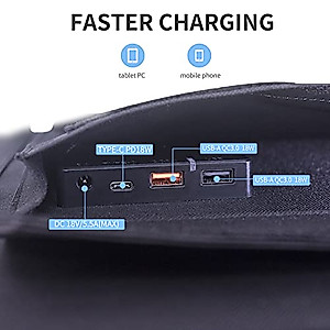 100W Portable Solar Panels with Kickstand, Foldable Solar Panel Charger for Jackery/Anker/FlashFish/Bluetti/Goal Zero/Rockpals Power Station, DC 18V Output, USB 3.0 Port for Camping Van RV Trip