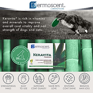 Dermoscent Keravita® Dog & Cat Skin and Coat Food Supplement - Natural Vitamin Pills for Hair Loss or Brittle Claws - 30 Tablets