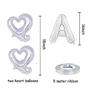 Kunggo Happy Anniversary Balloon Banner,Wedding Anniversary Party Decorations,Love Party and Anniversary Party Supplies,16 Inch Aluminum Foil(Silver).