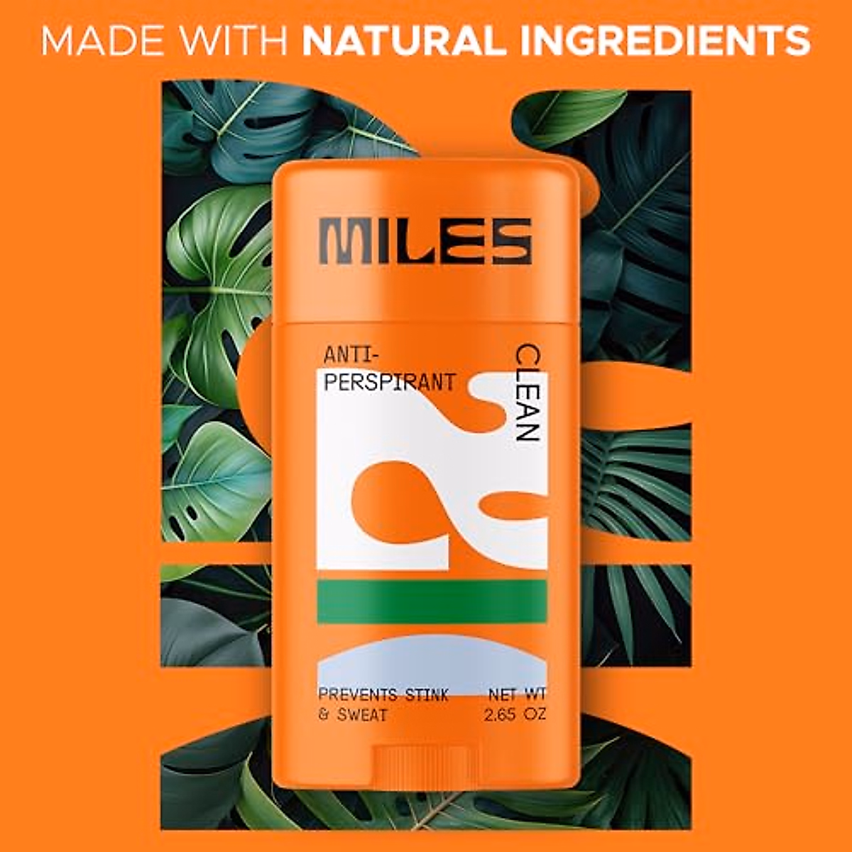 Miles Antiperspirant Deodorant Stick for Teens, Tweens and Kids Boys and Girls - Sweat and Odor Protection, Made in USA - Clean Scent, 2-Pack