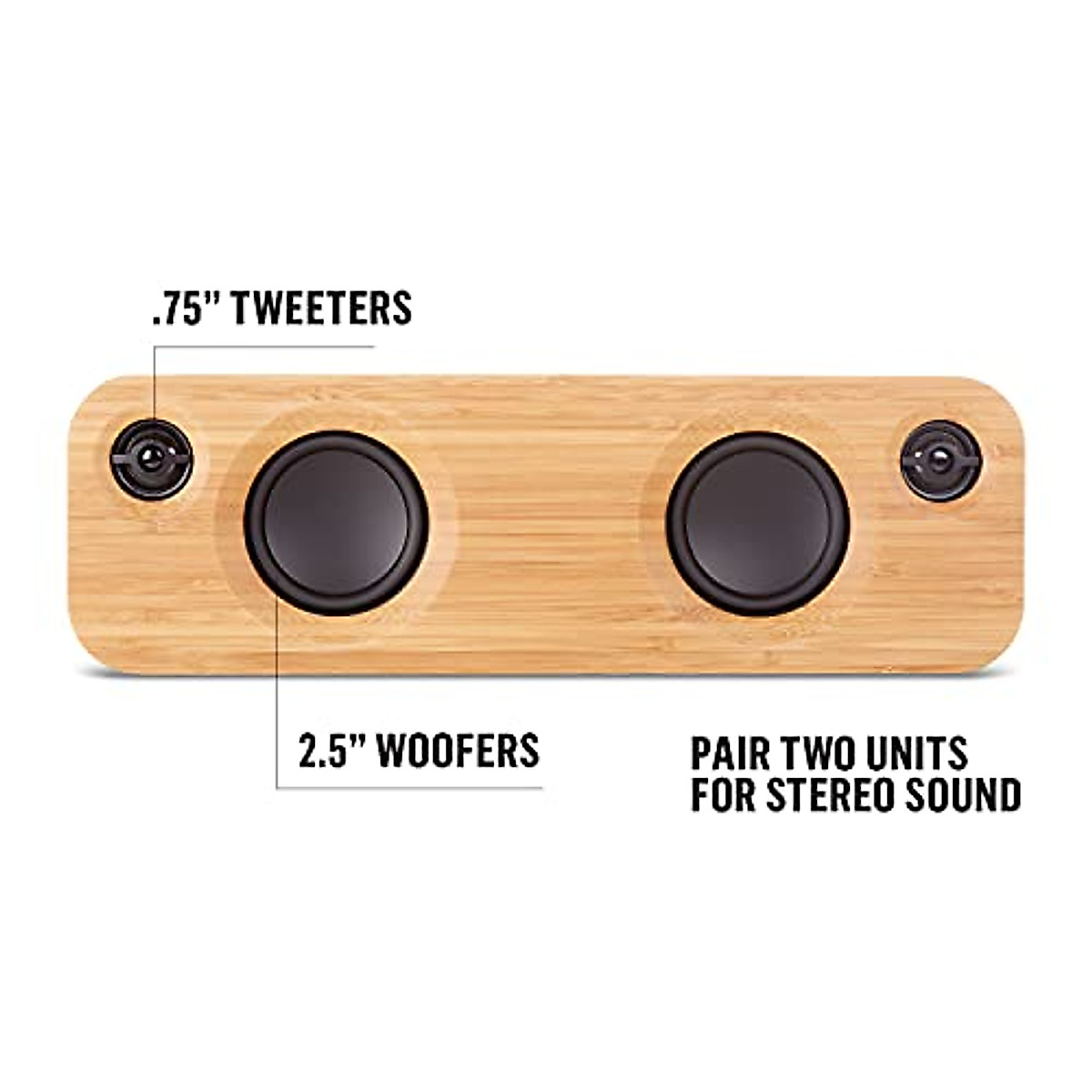 House of Marley Get Together Mini: Portable Speaker with Wireless Bluetooth Connectivity, 10 Hours of Indoor/Outdoor Playtime, and Sustainable Materials, Signature Black
