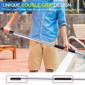 POOLAZA Pool Skimmer Net and 10.5 Ft Aluminum Pool Pole