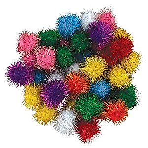 CHENILLE KRAFT 1 INCH GLITTER POMS - 40 PACK