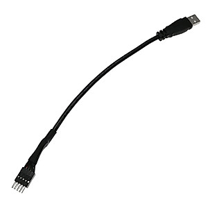 BAIRONG Black 9-Pin USB IDC Male Header to Single USB 2.0 Type A Male Cable 7.8 Inches
