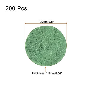 PATIKIL 2cm Plant Pot Hole Pad, 200 Pack Round Mini Non-Woven Flower Bonsai Bottom Soil Mat, Green