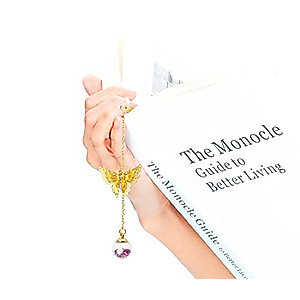 Penta Angel Metal Leaf Bookmark with 3D Butterfly Pendant Birthday Garduation Christmas Appreciation Gift Set for Teachers Students Book Lovers Readers (Gold, Purple White Flower)