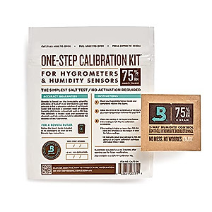 Boveda One Step Hygrometer Mess Free Calibration Kit – Preloaded 75% RH 2-Way Humidity Control – Hygrometer Accuracy – Precise Test for Digital and Analog Hygrometers and Humidity Sensors – 1 Count