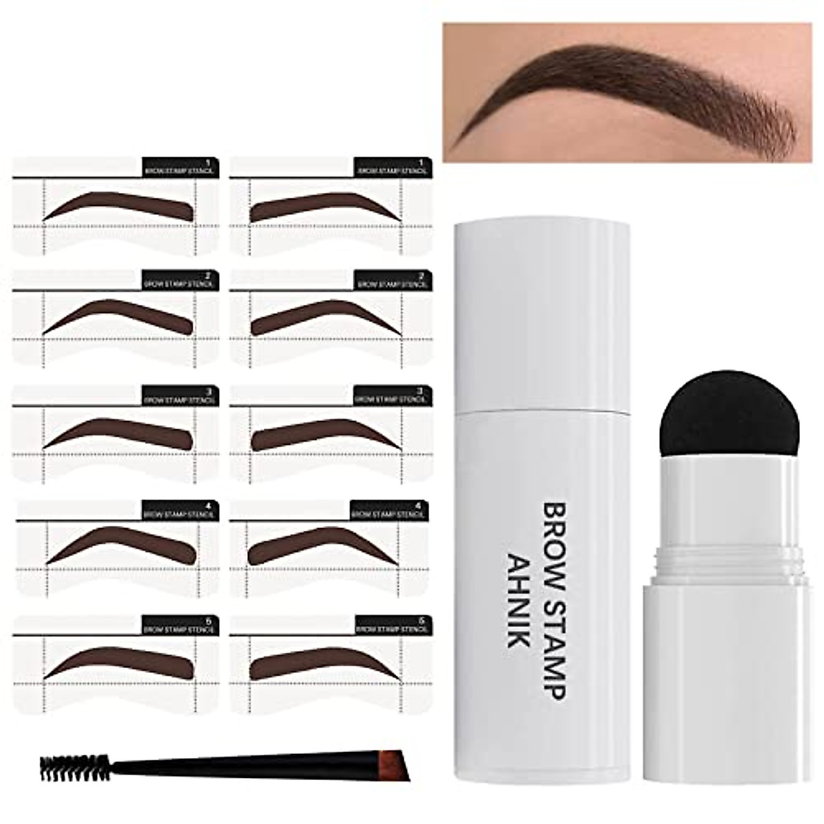 Eyebrow Stamp Stencil Kit Brow Stamp with Reusable Eyebrow Stencil Kit Eye Brow Stamping Kit Eyebrow Stamp Dark Brown