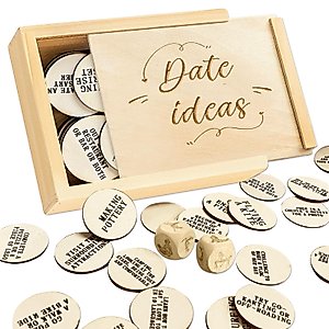1DFAUL 60 Couples Games for Date Night Ideas with 2 Dice, for Date Night Cards Box for Couples Activities, Date Night Jar Gifts for Couples & Married Couple