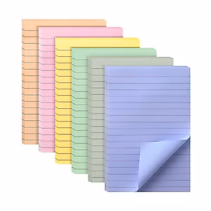 Mr. Pen- Lined Sticky Notes 4x6, 6 Pads, 45 Sheet/Pads, Morandi Colors, Sticky Notes with Lines, Sticky Note Pads, Sticky Pads, Sticky Notes Lined, Colorful Sticky Notes, Mr Pen Sticky Notes