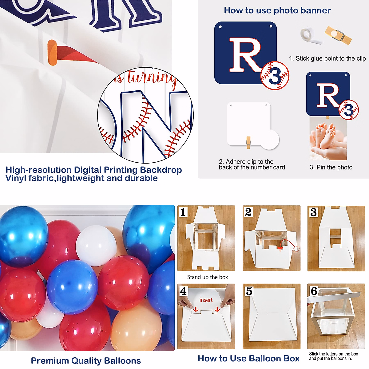 YSHMFEUX Baseball 1st Birthday Party Decorations Supplies, Rookie of The Year 1st Birthday Decorations, 1st Birthday Party Supplies for Boys, 1st Birthday Boy Decorations