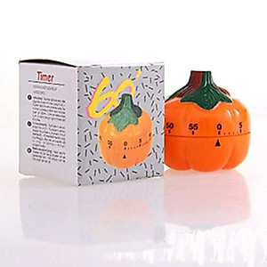 DOITOOL Kitchen Timer, Pumpkin Design Mechanical Timer Kitchen Timer Household Cooking Time Manager Baking Reminder Cooking Countdown Timer (Orange)