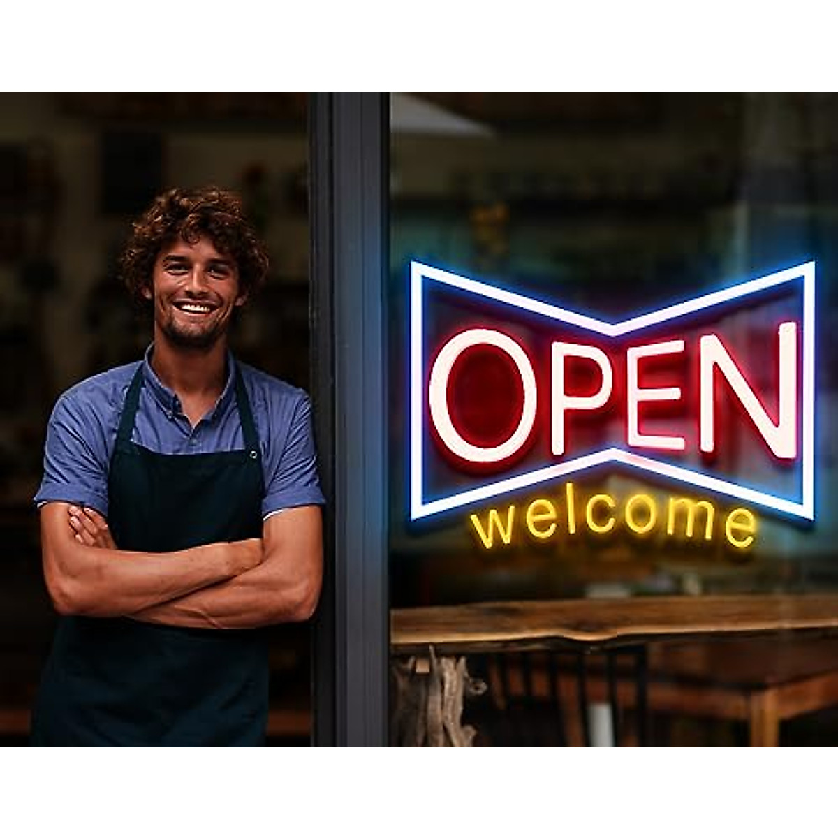 KUshopfast Open Neon Signs For Business, LED Neon Open Sign, USB Powered Open Sign For Window Business Storefront Bar Salon Hotel Cafes Restaurants,16IN