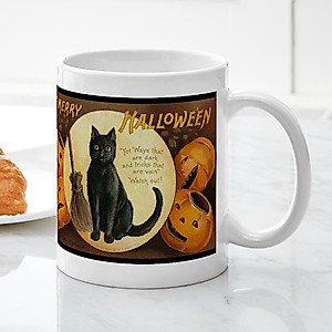 CafePress Vintage Merry Halloween Mug 11 oz (325 ml) Ceramic Coffee Mug