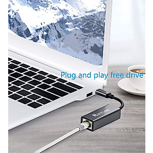BEST CABLE USB C Network Adapter,USB C to RJ45 Gigabit Ethernet LAN Network Adapter Supporting 10/100/1000 Mbps Compatible for MacBook Pro 2019 2018 2017 iPad Pro MacBook Air XPS Galaxy S9 S8 and More