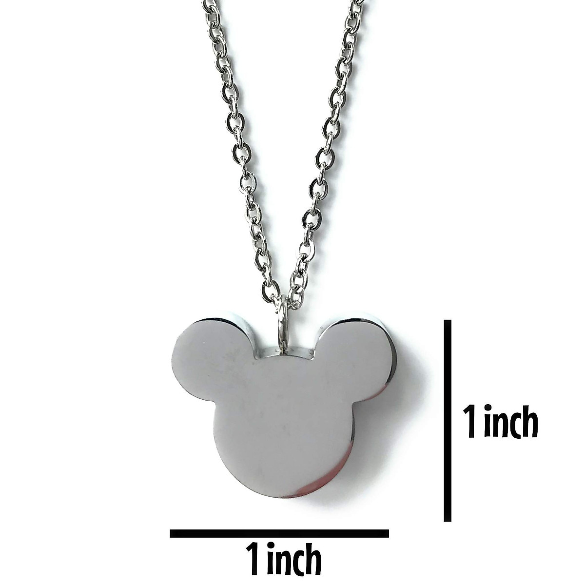 FIKA Mickey Pendant Necklace Cremation Ashes Remembrance Urn Pendant Necklace Jewelry Filling Kit Included (Mickey)