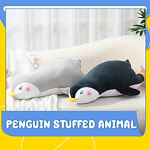 Motionchic 2 Pcs 23.62" Penguin Stuffed Animal Plush Toy Soft Penguin Plush Doll Large Stuffed Penguin Pillow Cute Penguin Body Pillow Giant Penguin Plush Gift for Girls Boys