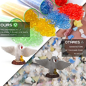 LC JoyCre 4.5 Inch Mother Swan Figurine with Baby Goose Toy White Swan Toy Animal Figure for Toddlers Preschool Animals Figures Eduactional Project Diorama Model Toy for Kids 3 4 5 6